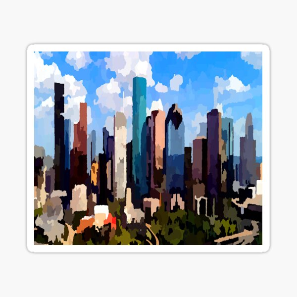 "Houston Texas Downtown Skyscrapers Skyline" Sticker for Sale by Jon ...