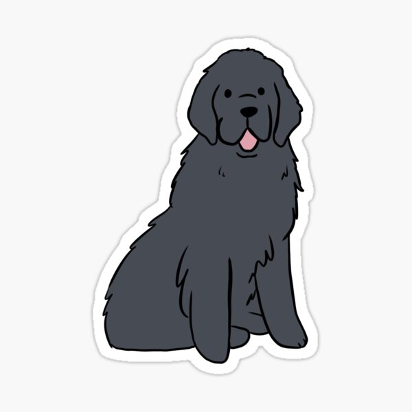 "Cute cartoon newfoundland dog illustration " Sticker for Sale by ...