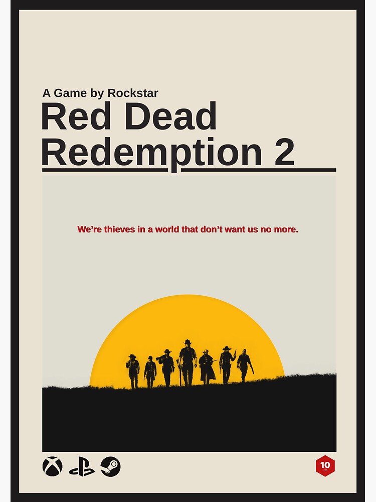 "Red Dead Redemption 2 Poster" Sticker for Sale by RatMittens | Redbubble