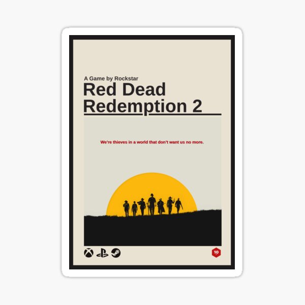 "Red Dead Redemption 2 Poster" Sticker for Sale by RatMittens | Redbubble