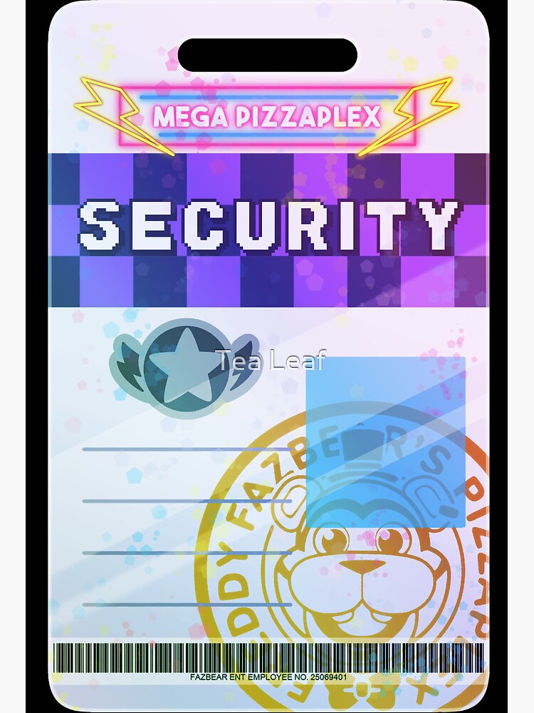 "Freddy Fazbear's Mega Pizzaplex Security Badge" Art Board Print for ...
