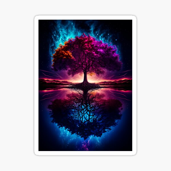 "Cosmic tree of life" Sticker for Sale by Days-of-art | Redbubble