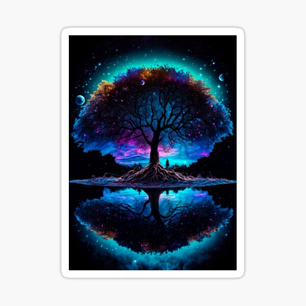 "Cosmic tree of life" Sticker for Sale by Days-of-art | Redbubble