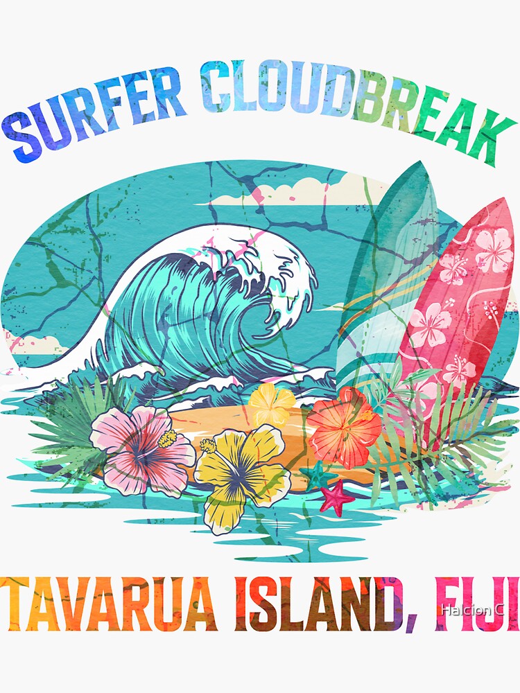 "Surfer Cloudbreak Tavarua Island FIJI " Sticker for Sale by Halcion C | Redbubble
