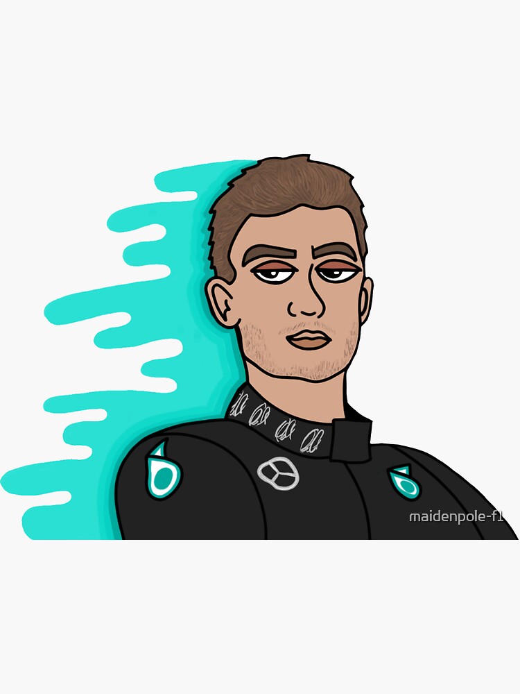 "George Russell F1 Mercedes sticker" Sticker for Sale by maidenpole-f1 ...