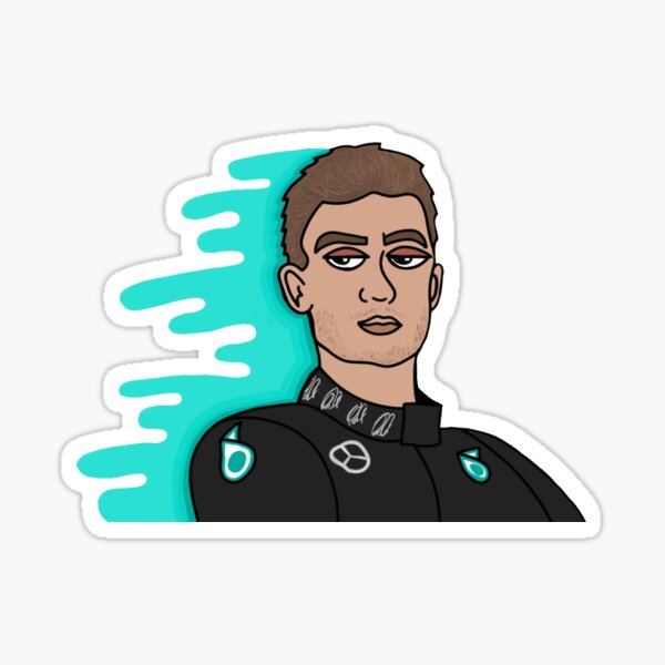 "George Russell F1 Mercedes sticker" Sticker for Sale by maidenpole-f1 ...