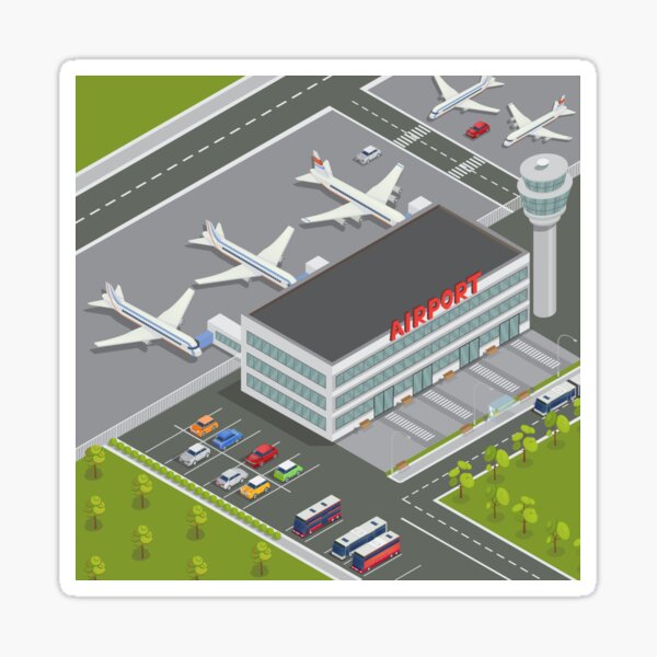 "Isometric Airport Building. Airport Terminal with Planes. Travel Air ...