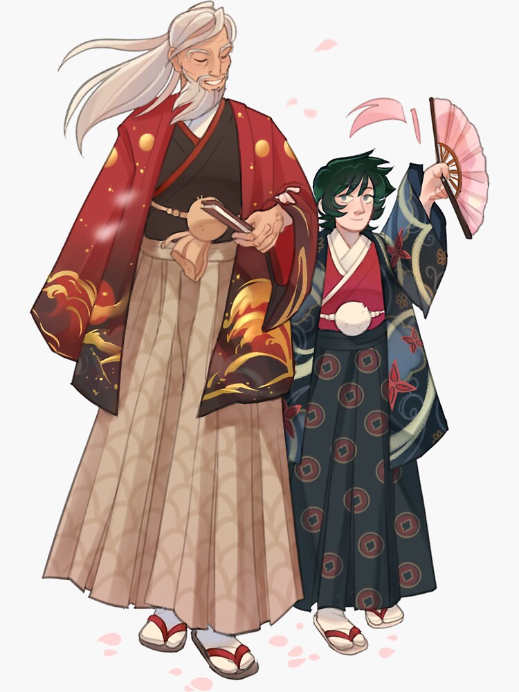"Shura and Master Izo" Sticker for Sale by quixoticPrince | Redbubble
