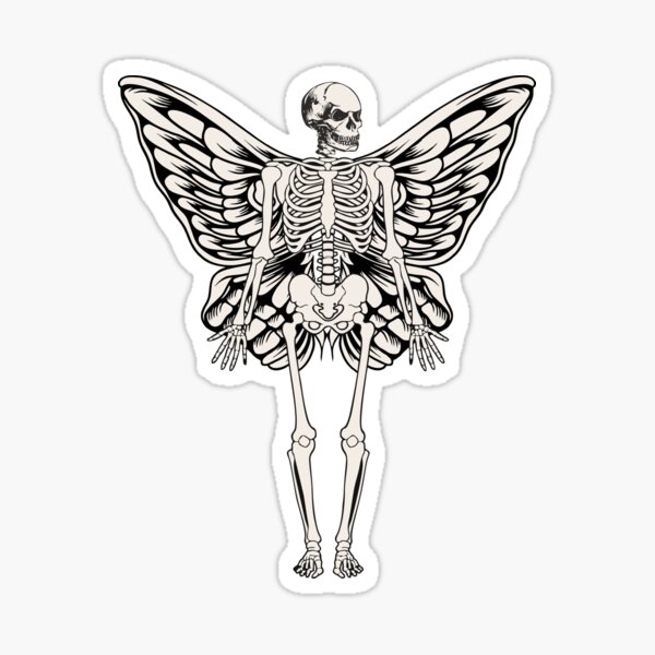 "Fairycore Aesthetics Skeleton Butterfly Wings Gothic Fairy Grunge Art ...