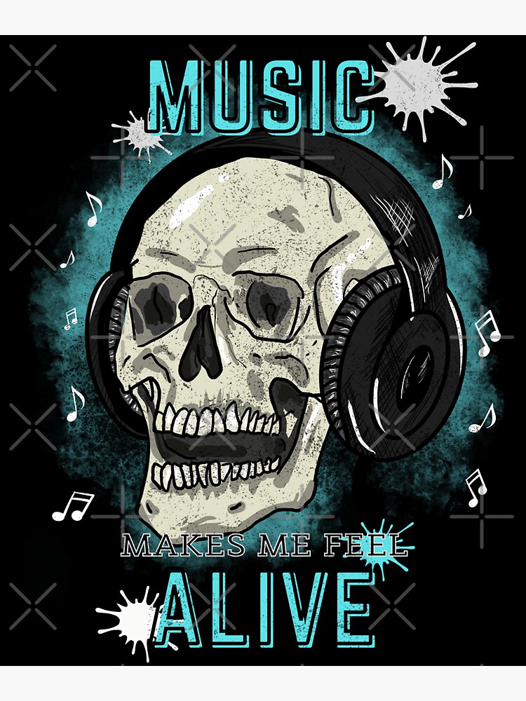 "Music makes me feel alive turquoise" Sticker for Sale by JIMyys ...