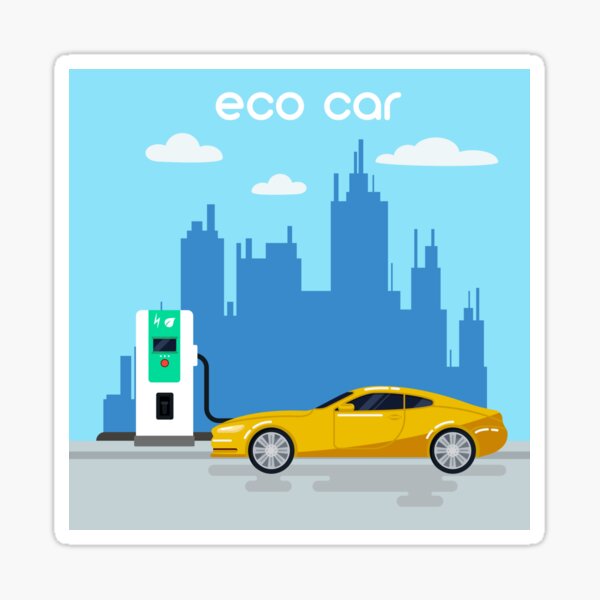 "Electric Car. Eco Car on Charging Station. Green Energy. Electric ...