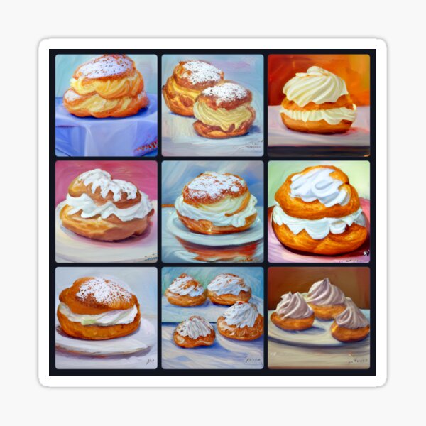 "Cream Puffs art pack " Sticker for Sale by CinderPress | Redbubble