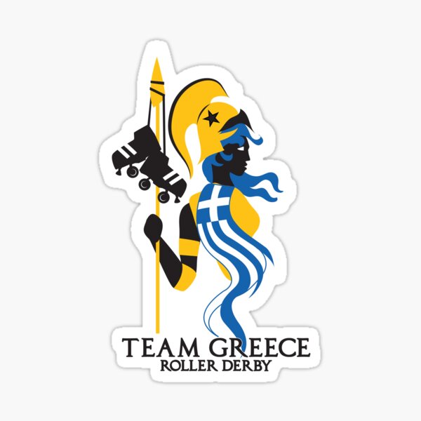 Pegatina «Logotipo de Team Greece Roller Derby (fondo blanco)» de ...