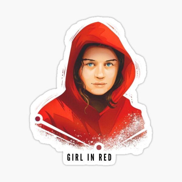 "girl in red" Sticker for Sale by shivanigautam | Redbubble