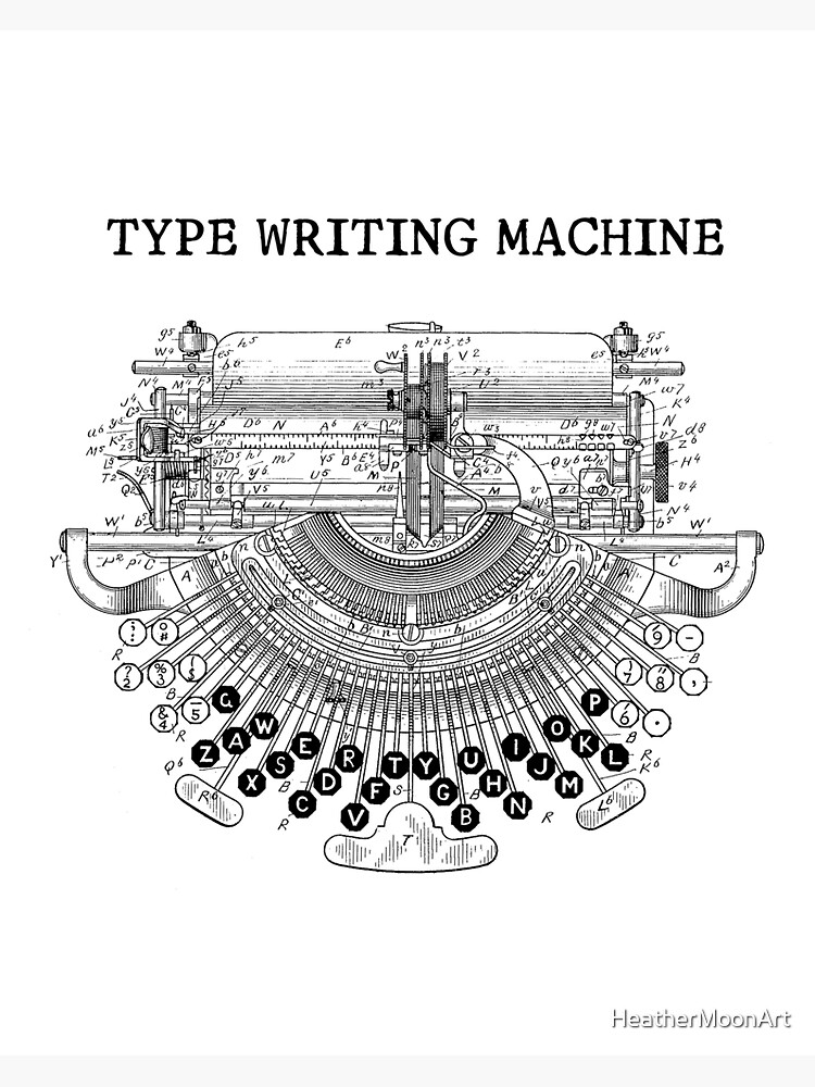 "Vintage Typewriter Patent Type Writing Machine" Sticker for Sale by ...