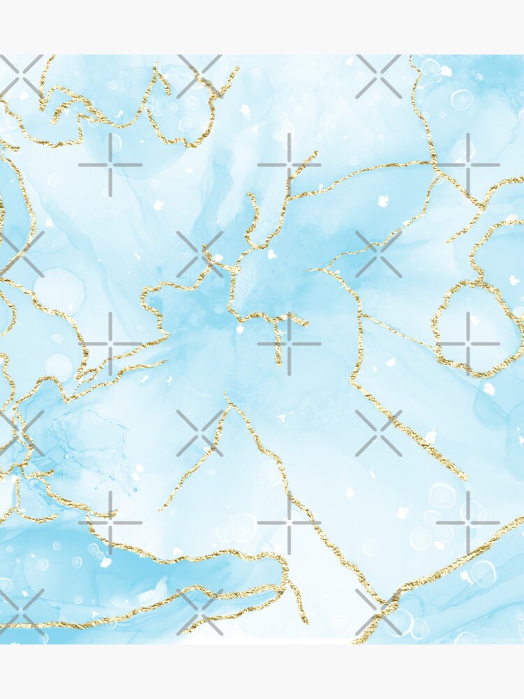 "Light blue alcohol ink with gold paint " Sticker for Sale by ...