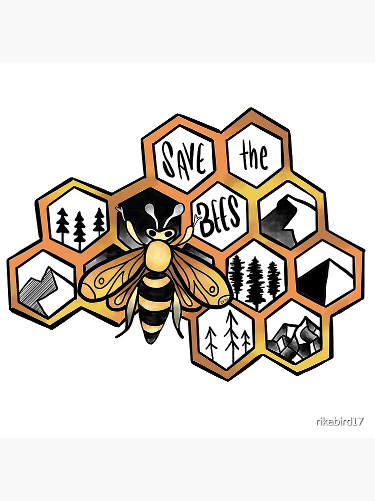 "Save the Bees !!" Art Print for Sale by rikabird17 | Redbubble