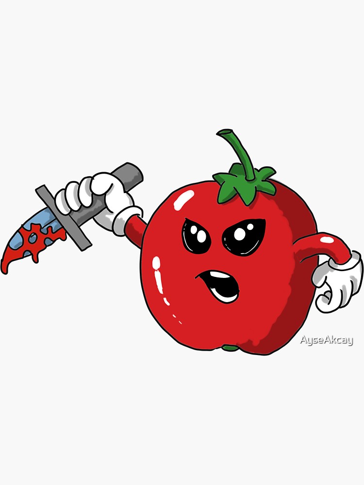 "Evil Tomato" Sticker for Sale by AyseAkcay | Redbubble