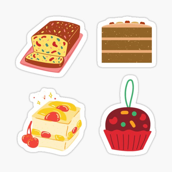 "Fruitcake Toss art pack" Sticker for Sale by CinderPress | Redbubble