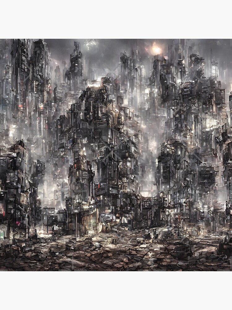 "Futuristic cyber city scene" Sticker for Sale by Metaverse8 | Redbubble