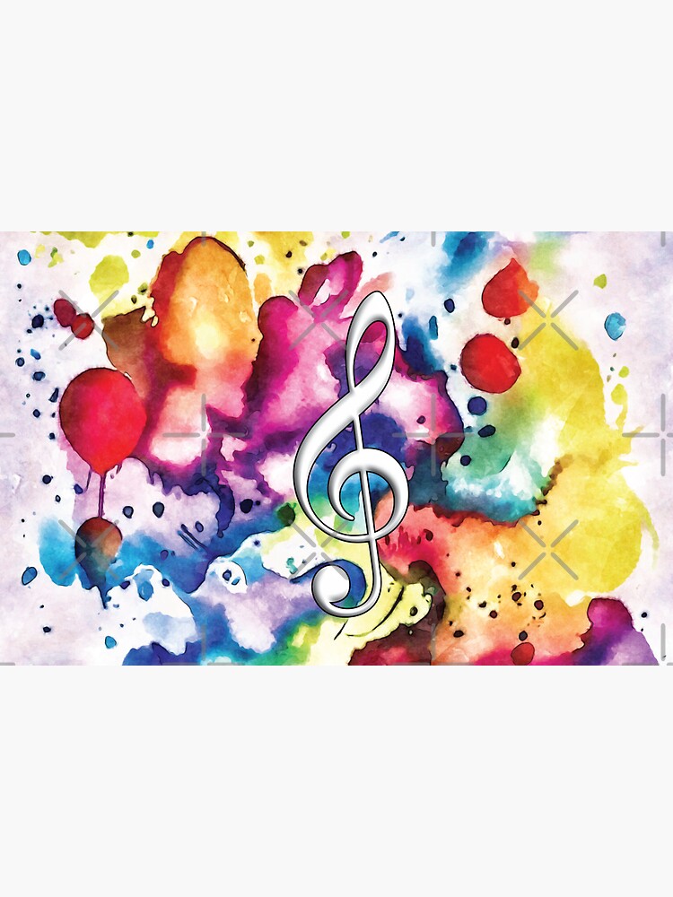 "Pop of color with treble clef" Sticker for Sale by piesdesignart ...