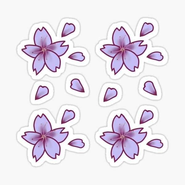 "Sakura Cherry Blossom Flower - Blue" Sticker for Sale by Nysan | Redbubble