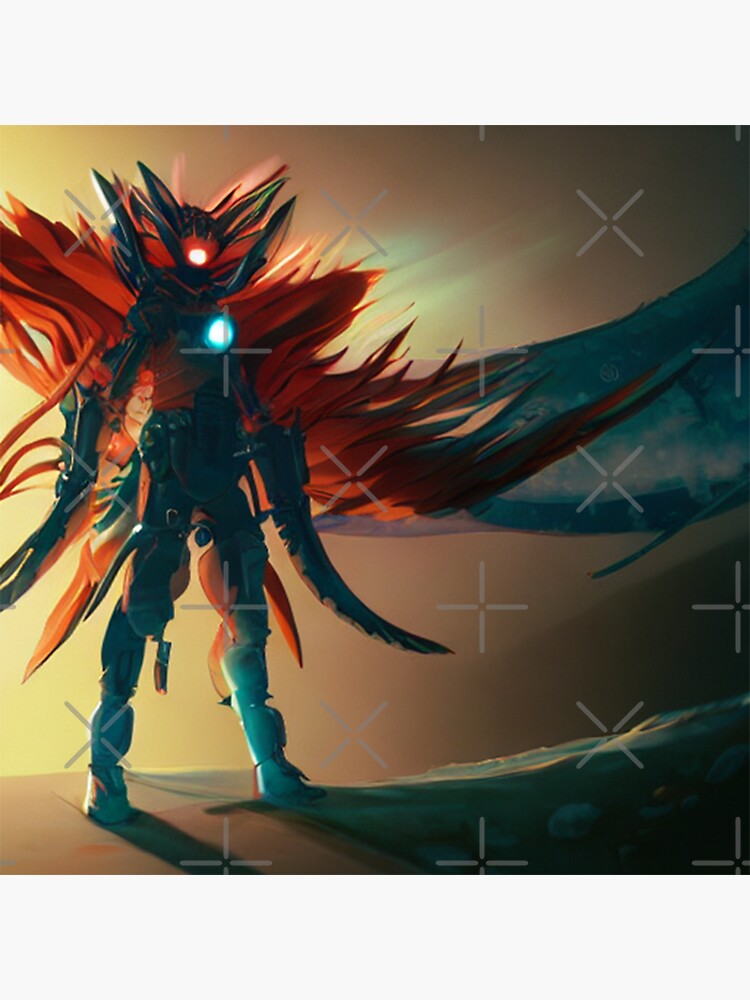 Futuristic Kitsune Samurai Robot Warrior Sticker For Sale By Luceonar Redbubble