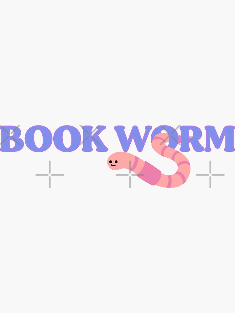 "pink and purple bookworm worm funny emoji - bookish kindle" Sticker ...