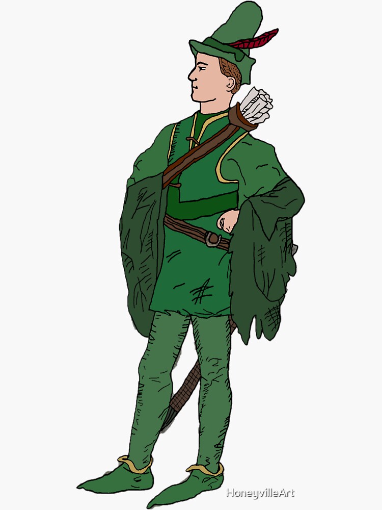 "David of Doncaster from Robin Hood" Sticker for Sale by HoneyvilleArt ...