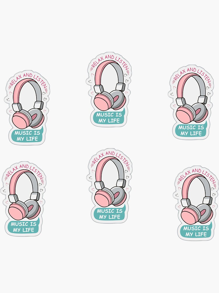 "music is my life sticker" Sticker for Sale by SanArtDeep | Redbubble