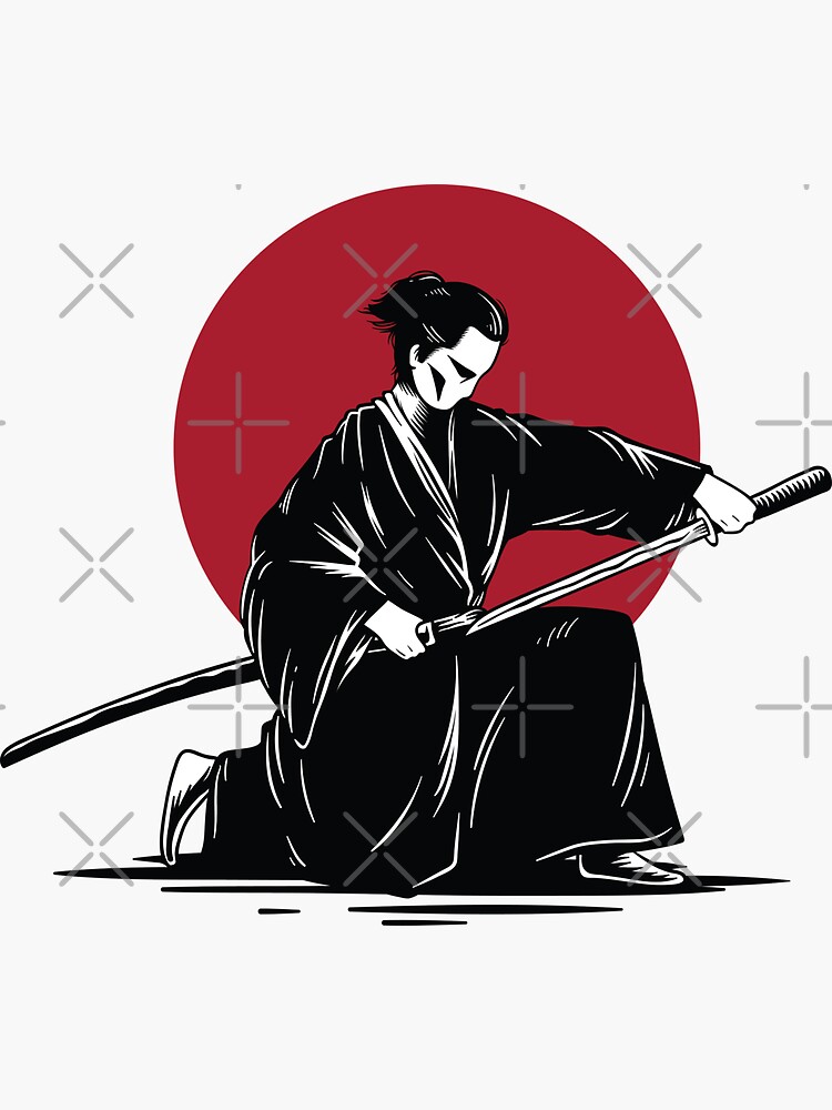 "Japanese Samurai" Sticker for Sale by VintagePathway | Redbubble