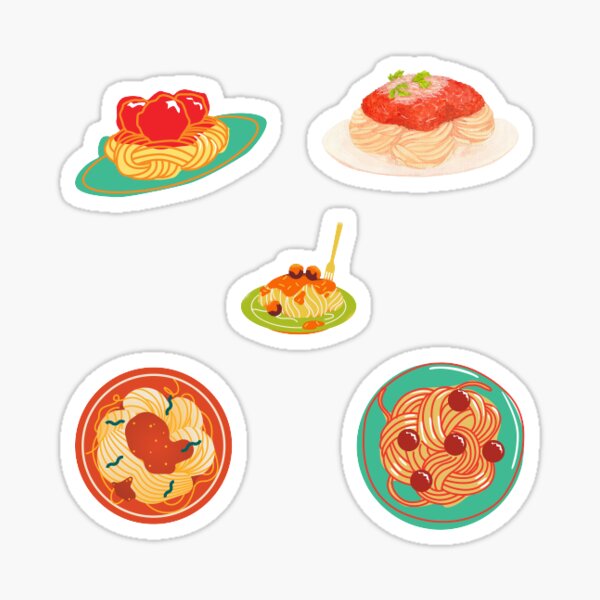 "Spaghetti art pack" Sticker for Sale by CinderPress | Redbubble