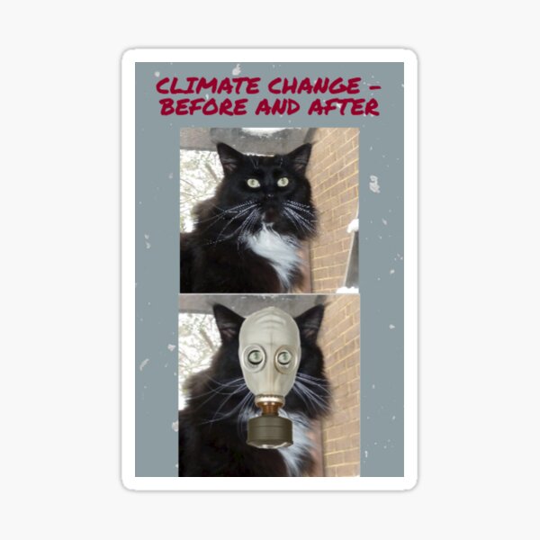 "Climate change - Before and After." Sticker for Sale by TechLaughs ...