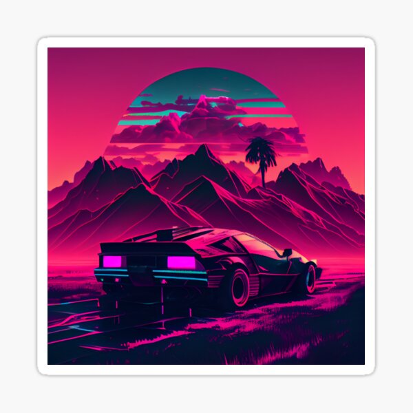 "Driving Home - Synthwave" Sticker for Sale by LukeAiWalker | Redbubble
