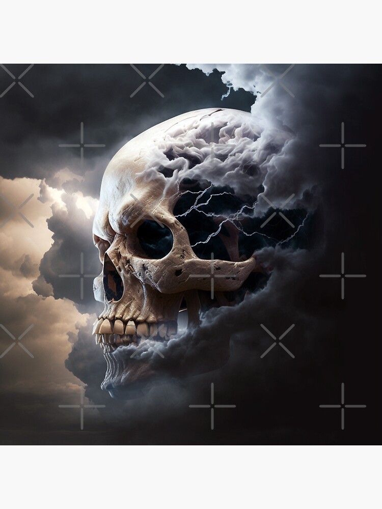 "Lightning Skull" Sticker for Sale by artecomia | Redbubble