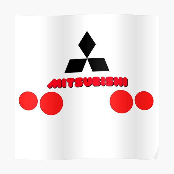 "Mitsubishi Lancer Evolution logo with backlights" Poster for Sale by ...