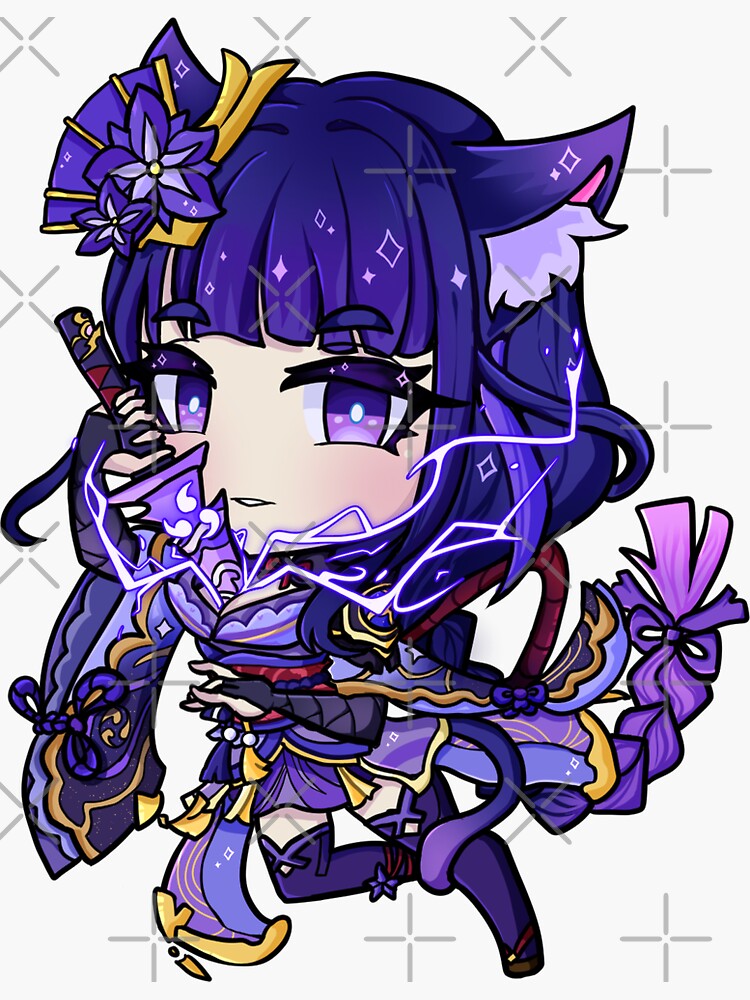 "Raiden Shogun (Genshin Impact)" Sticker for Sale by viryllion | Redbubble