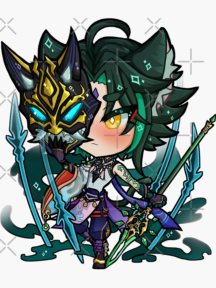 "Xiao Blush (Genshin Impact)" Sticker for Sale by viryllion | Redbubble