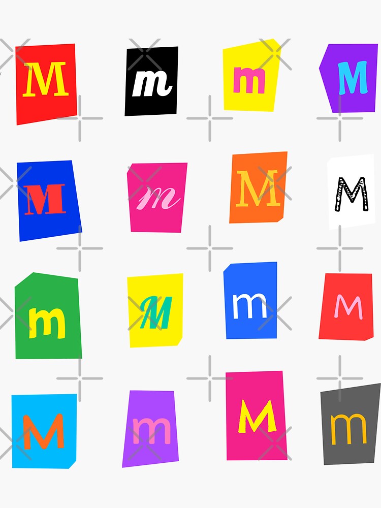 "Magazine cut-out 'M' letter set" Sticker for Sale by Words-Artist ...