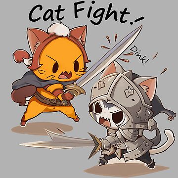 "Chibi cat fight " Sticker for Sale by Mythicc-Designs | Redbubble