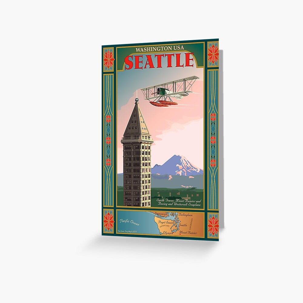 "Seattle Icons" Greeting Card by contourcreative | Redbubble