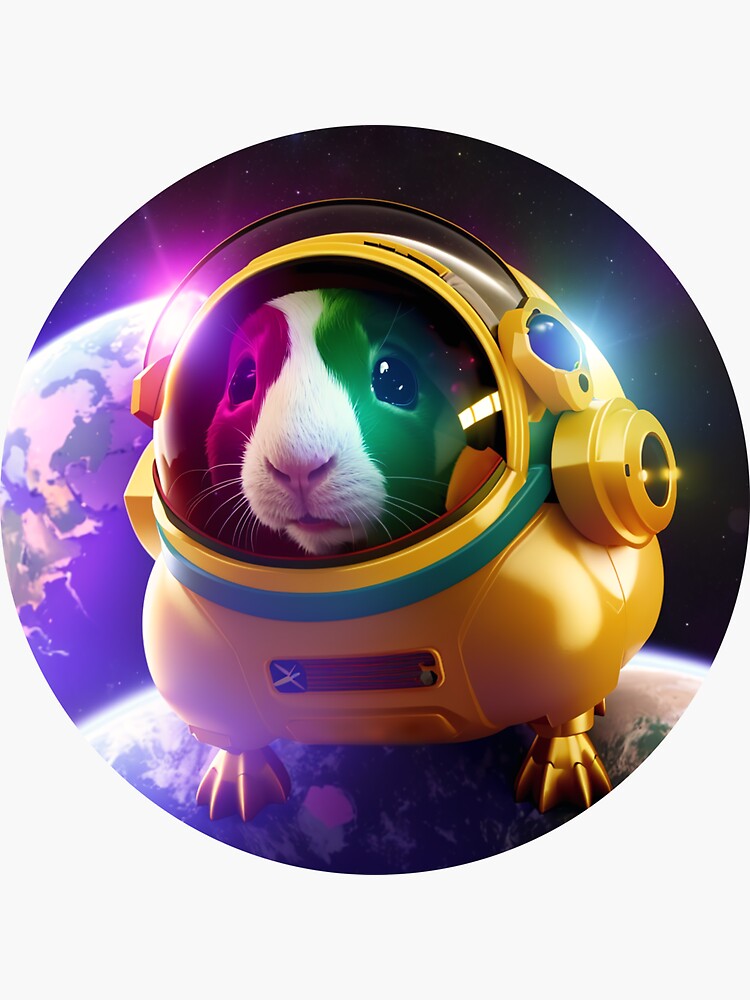 "Cute Space Guinea Pig" Sticker for Sale by AlePosters | Redbubble