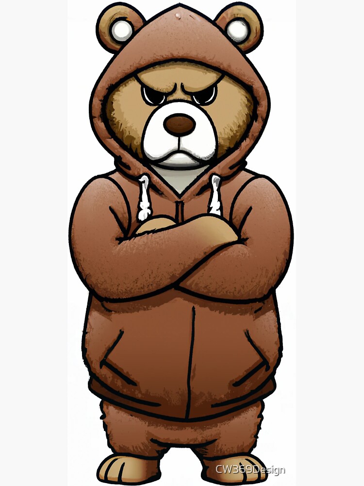 "Angry Teddy Bear " Sticker for Sale by CW369Design | Redbubble