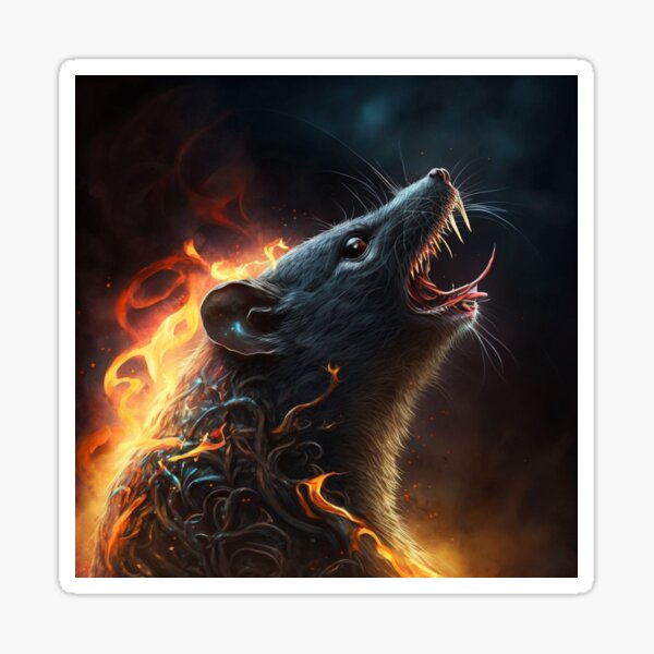 "Monster flame rat" Sticker for Sale by Voiddisciple | Redbubble