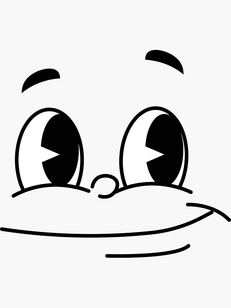 "Smirk face" Sticker for Sale by goldenlolly1 | Redbubble