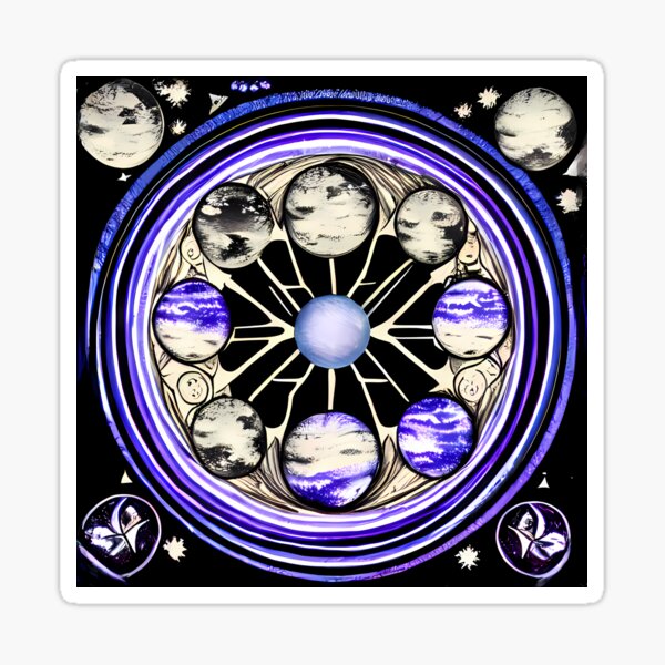 "Triple moons" Sticker for Sale by BigBrainArtwork | Redbubble