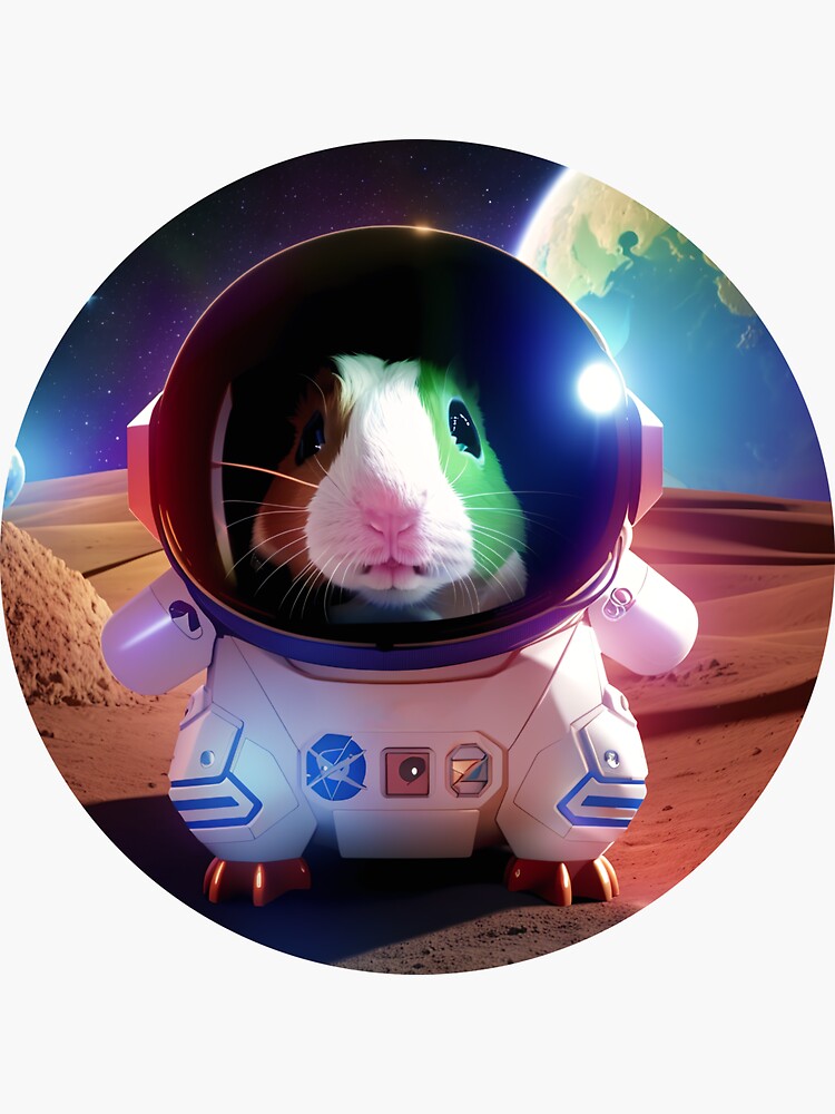 "Lovely Space Guinea Pig in a Space Suit standing on an Alien Planet ...