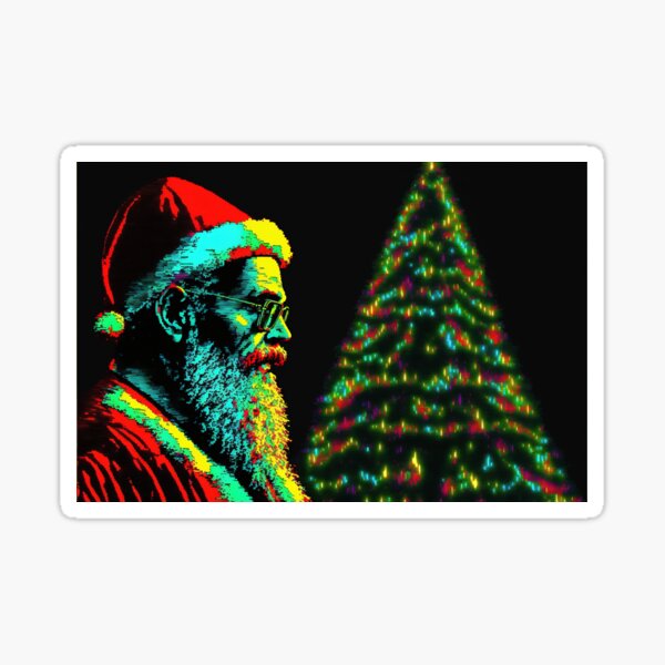 "Santa Pixel Color Distortion" Sticker for Sale by rysartnet | Redbubble