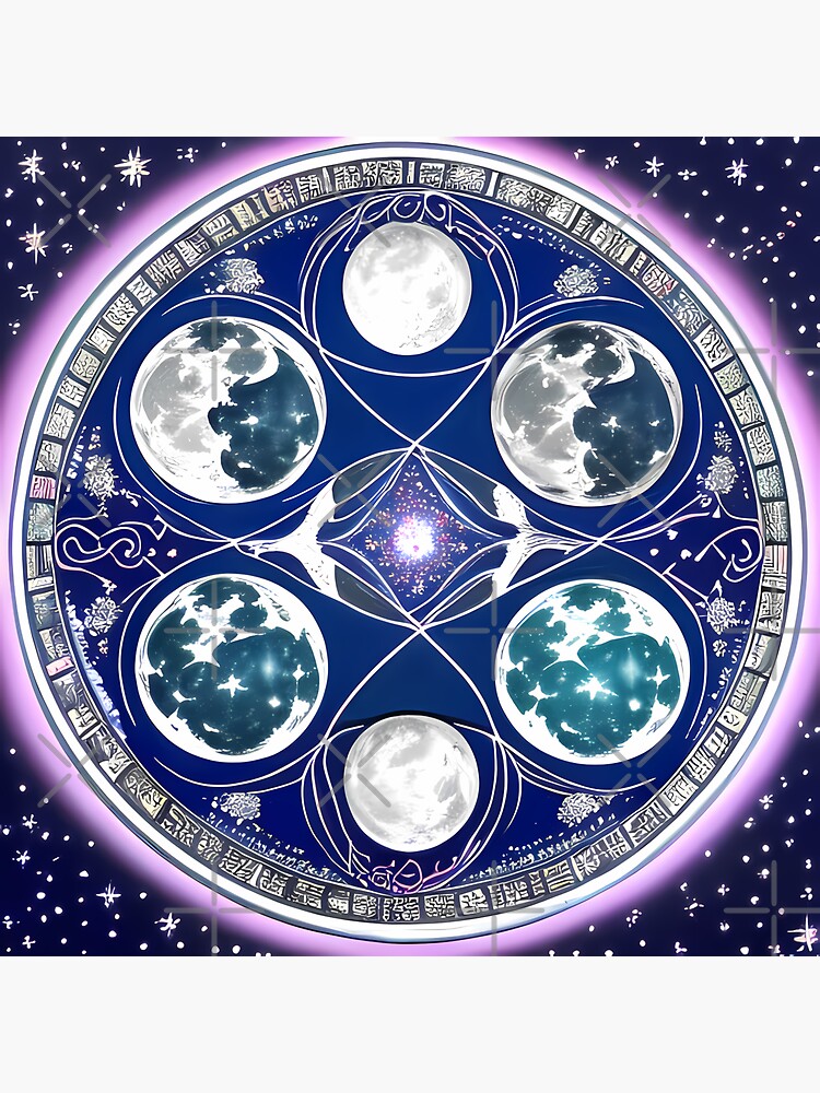 "Celestial moons phases" Sticker for Sale by BigBrainArtwork | Redbubble