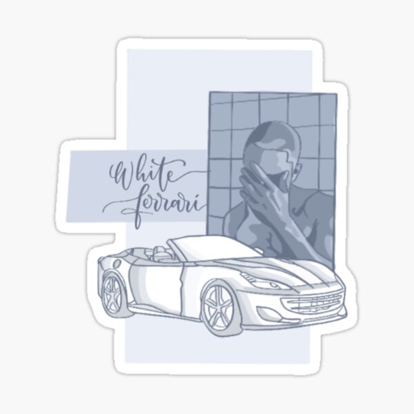 "white ferrari" Sticker for Sale by sophssstickers | Redbubble